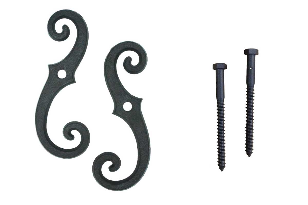 Beveled Scroll Holdback, Black Weather-Wright Finish w/lag (pair ...