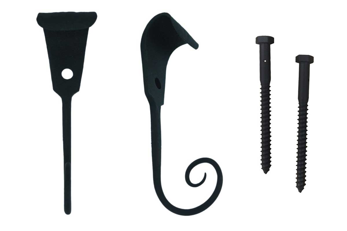 Hand Forged Decorative Charleston Holdback (Shutter Dog) Pair