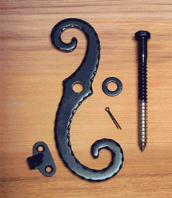 Stainless Steel S Holdback w/catch (pair): Larson Shutter Company